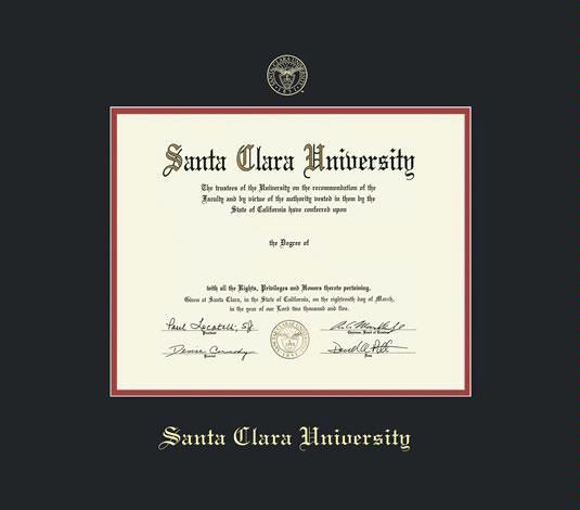 Santa Clara University diploma frame campus degree certificate SCU framing gift graduation ...