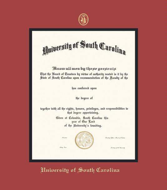 Custom Diploma Frames & Certificate Frames - Framing Success: U of South Carolina (6/18-Pres ...
