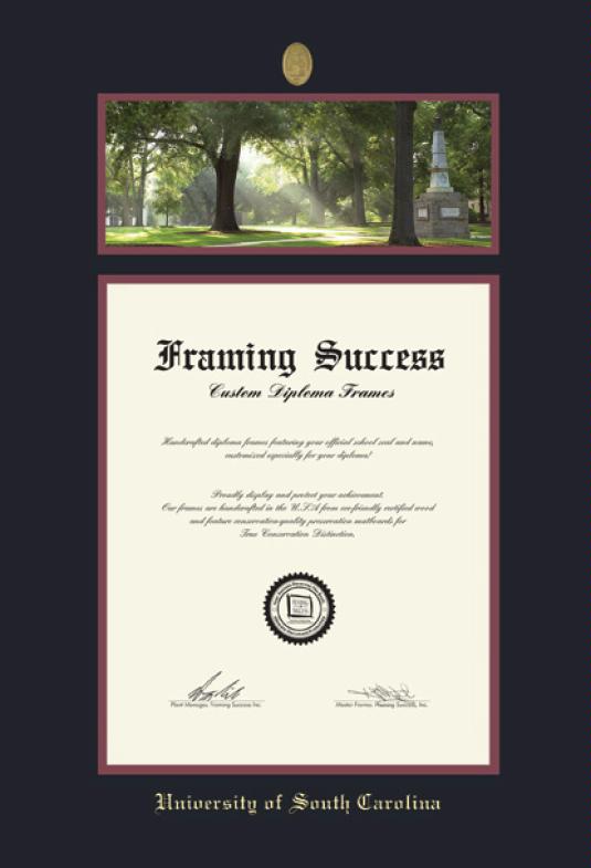 Custom Diploma Frames & Certificate Frames - Framing Success: U of South Carolina BA/MA and ...