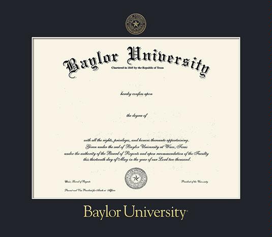 Custom Diploma Frames & Certificate Frames - Framing Success: Baylor University Diploma with ...