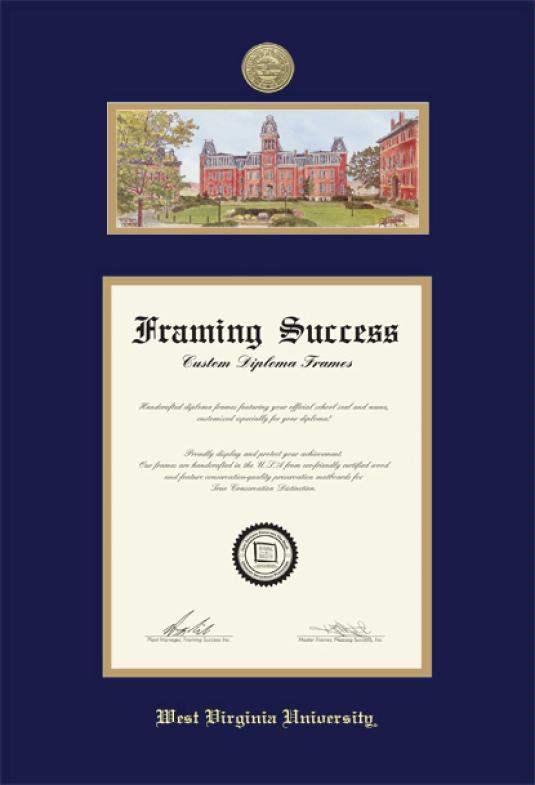 Custom Diploma Frames & Certificate Frames - Framing Success: WVU BA/MA (6/19-Present) & Litho w ...